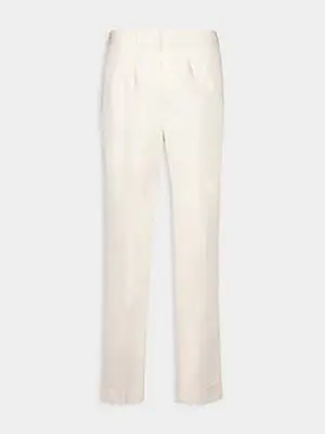 TOM FORD Poplin Double-pleat Fluid Cotton And Silk Chinos - White