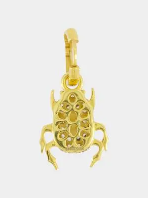 Begum Khan Scarab Hoop Earring Charm - White