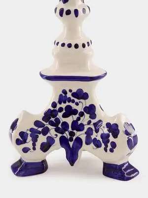LES-OTTOMANS Ceramic Turquerie Candleholder - White