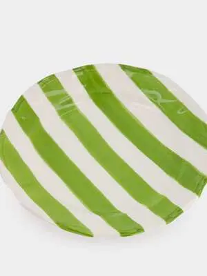 LES-OTTOMANS Striped Ceramic Dessert Plate