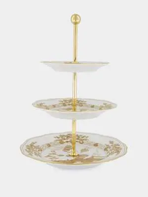 GINORI 1735 Aurum Oriente Italiano 3-tier Serving Stand - White