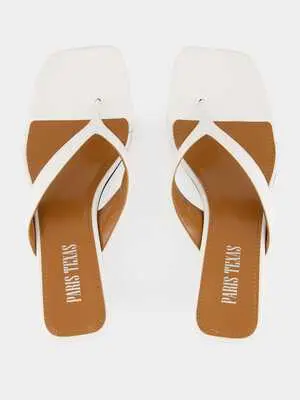 Paris Texas Portofino Leather Mules - White