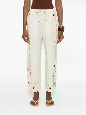 FORTE_FORTE Floral-embroidered Trousers