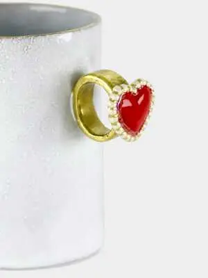 ASTIER DE VILLATTE Heart Ring Ceramic Cup - White