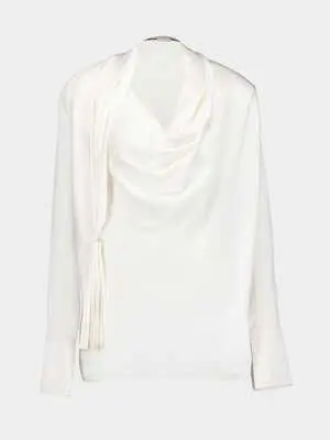 Stella McCartney Tasseled Draped Silk Blouse