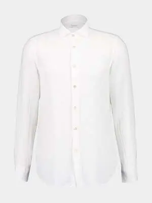 Boglioli Regular Fit Linen Button-up Shirt - White