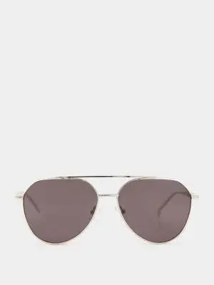 Alexander McQueen Metal Pilot Sunglasses - Silver