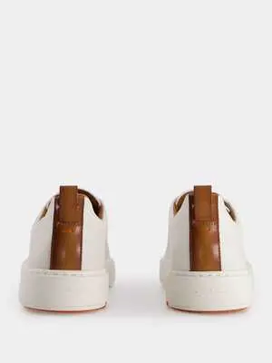 Santoni Leather Slip-on Sneakers - White