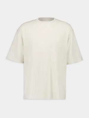 Off-White Cream Terry Cotton T-Shirt Cream