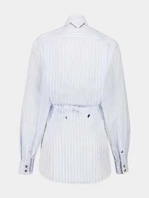 Rabanne Striped Cotton Poplin Shirt With Belt Detail - White