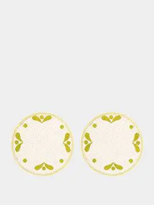 La DoubleJ Raffia Placemats Set Of 2 - Yellow
