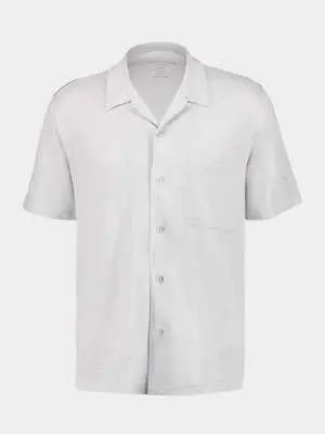 Majestic Filatures Cream Short-sleeve Linen Button-up Shirt - White