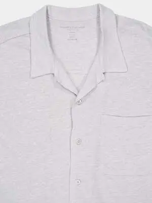 Majestic Filatures Cream Short-sleeve Linen Button-up Shirt