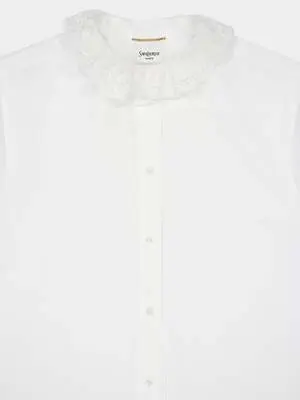 Saint Laurent Cotton Poplin Shirt With Lace Collar
