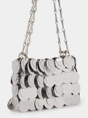 Rabanne Sparkle Discs Nano Bag - Silver