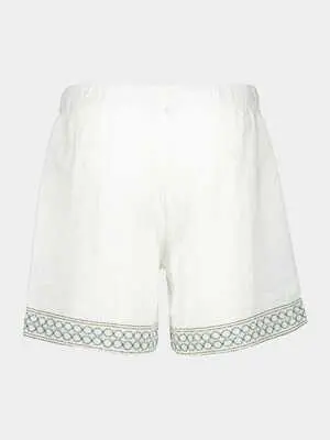 Commas Braided Shorts With Crochet Trim