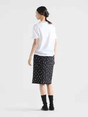 Prada Embroidered Cotton Jersey T-shirt - White