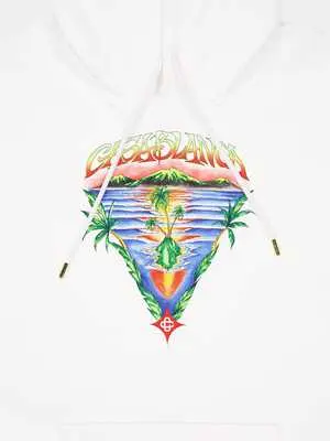 Casablanca Innocence Triangle Long Sleeve Hooded Sweatshirt - White