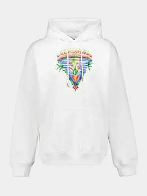 Casablanca Innocence Triangle Long Sleeve Hooded Sweatshirt - White