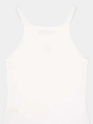 Fendi Ribbed Cotton Logo Top - White