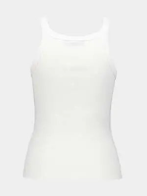 Fendi Ribbed Cotton Logo Top - White