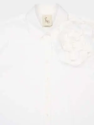 PAULA Marla Relaxed Fit Poplin Shirt With Detachable Flower
