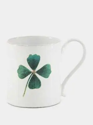ASTIER DE VILLATTE Four Leaf Clover Mug - White