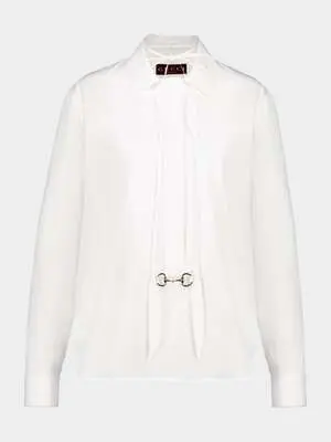 Gucci Cotton Poplin Shirt With Horsebit