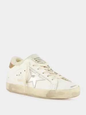 GOLDEN GOOSE Super-star Shearling Sneakers - White