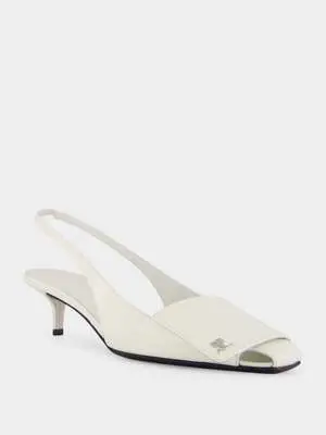 COURREGES Heritage Fold Iced Slingbacks - White
