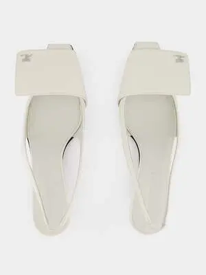 COURREGES Heritage Fold Iced Slingbacks - White