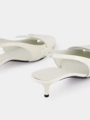 COURREGES Heritage Fold Iced Slingbacks - White