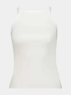 COURREGES Heritage Contrast Cotton Tank Top - White