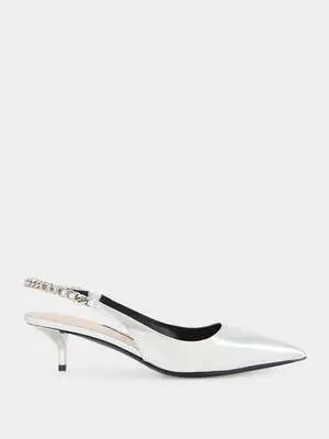 Gucci Signoria Slingback Pumps - Silver