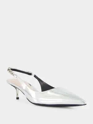 Gucci Signoria Slingback Pumps - Silver