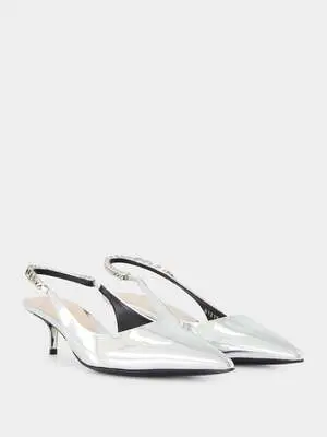 Gucci Signoria Slingback Pumps - Silver