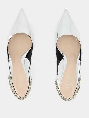 Gucci Signoria Slingback Pumps - Silver