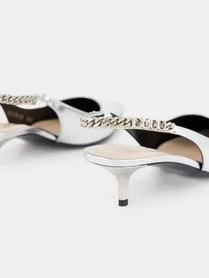 Gucci Signoria Slingback Pumps - Silver