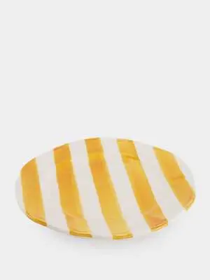 LES-OTTOMANS Striped Ceramic Dinner Plate