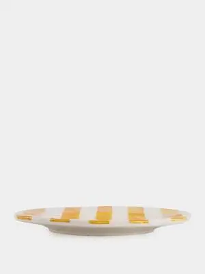 LES-OTTOMANS Striped Ceramic Dinner Plate