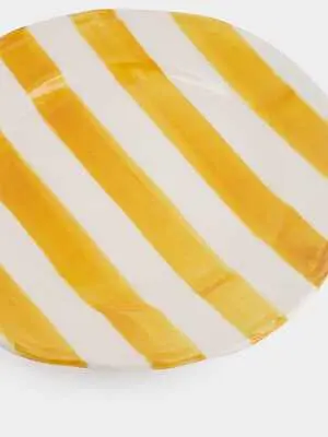 LES-OTTOMANS Striped Ceramic Dinner Plate