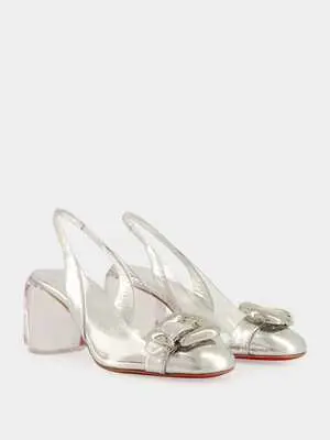CHRISTIAN LOUBOUTIN Minny Bubble Slingbacks - Silver