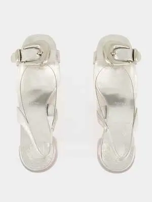 CHRISTIAN LOUBOUTIN Minny Bubble Slingbacks - Silver