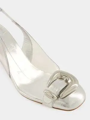 CHRISTIAN LOUBOUTIN Minny Bubble Slingbacks - Silver