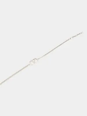 Valentino Garavani Palladium Metal Bracelet With Vlogo - Silver