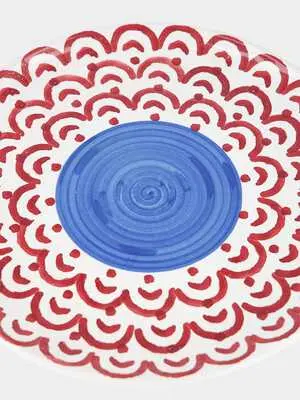 LES-OTTOMANS Sicily Handpainted Dinner Plate - Red
