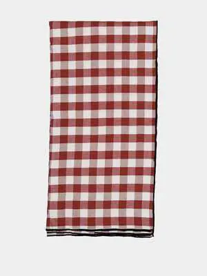 Maison De Vacances Bourdon Black Mesh Gingham Rectangular Extra Large Tablecloth - Red