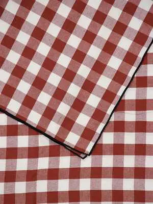 Maison De Vacances Bourdon Black Mesh Gingham Rectangular Extra Large Tablecloth - Red