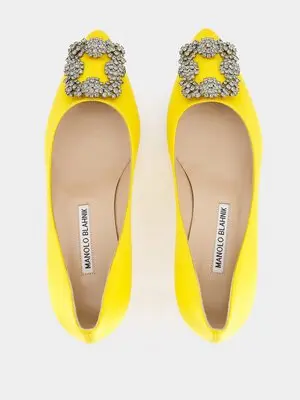 Manolo Blahnik Hangisi 50 Satin Pumps - Yellow