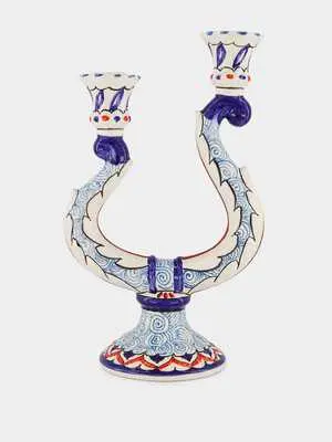 LES-OTTOMANS Turquerie Candlestick Holder - Red